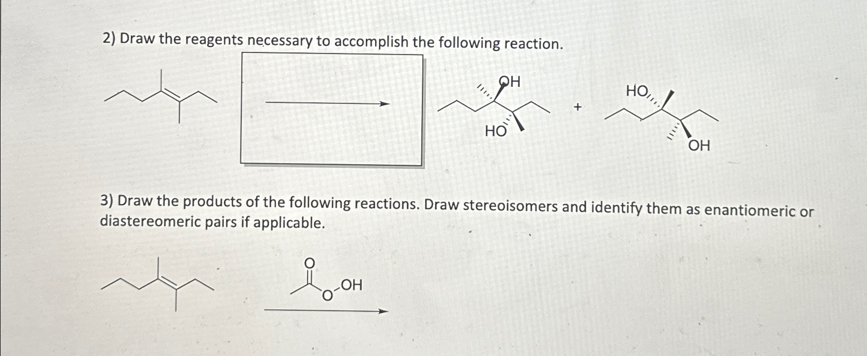 Draw the reagents necessary to accomplish the | Chegg.com