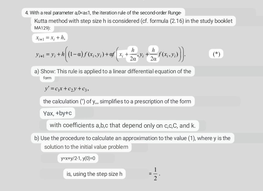 Solved With a real parameter α,0