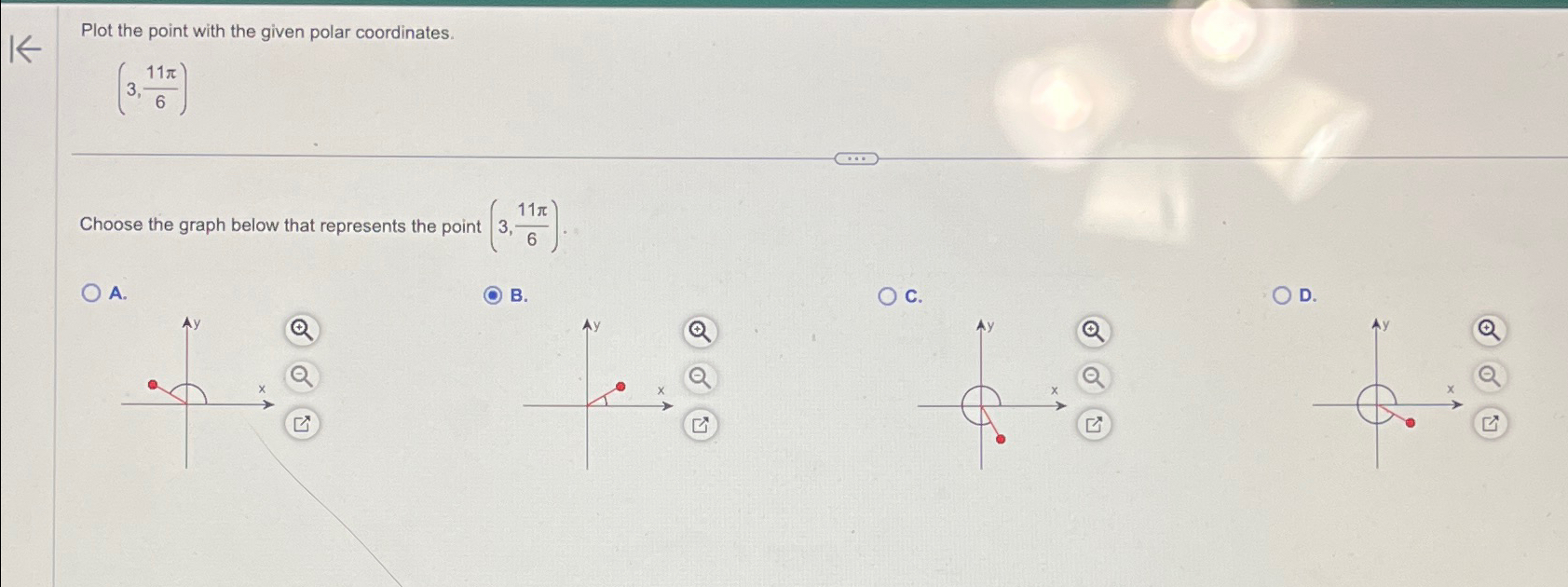 Solved Plot the point with the given polar | Chegg.com