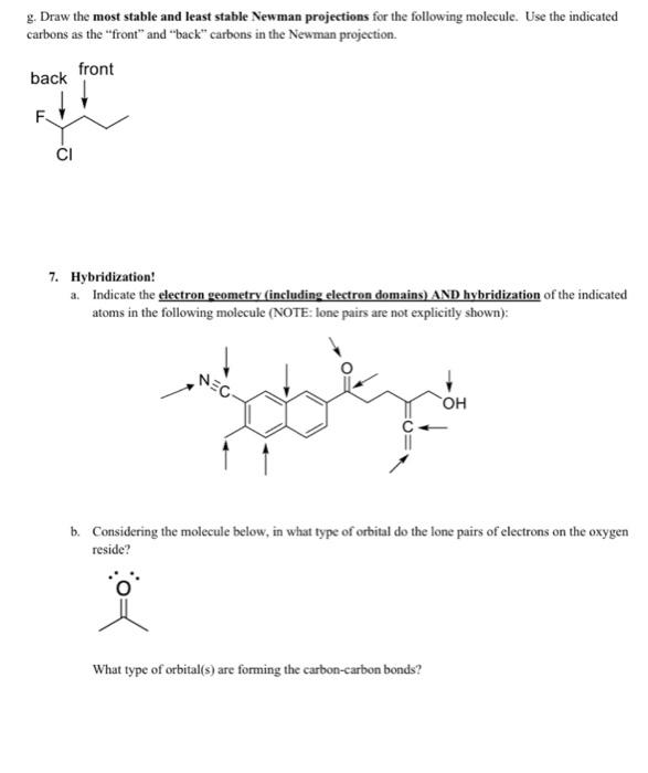 Solved g. Draw the most stable and least stable Newman | Chegg.com