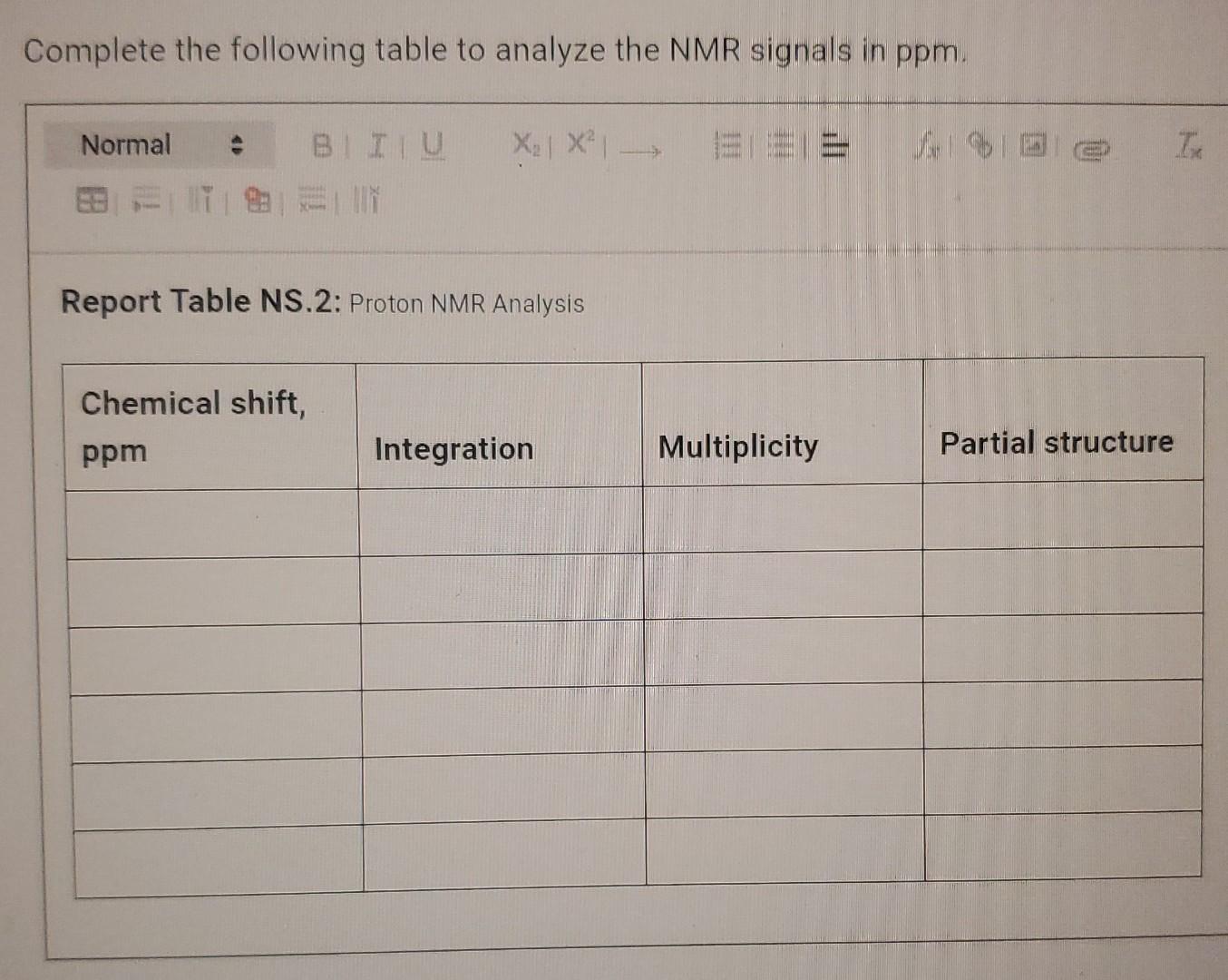 Upload your annotated 1H NMR spectrum.Complete the | Chegg.com