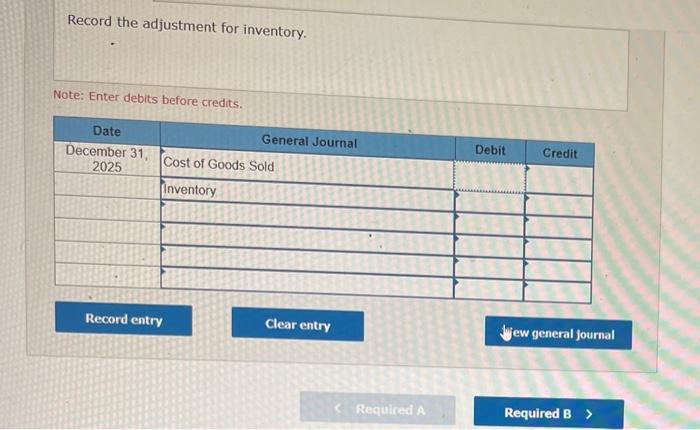 Solved a. Record any necessary adjusting entry on December | Chegg.com