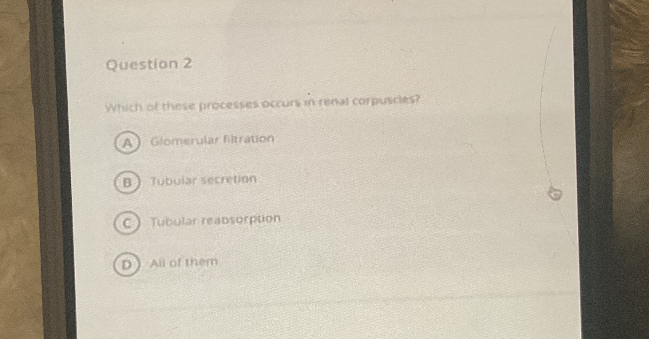 Solved Question 2Which of these processes occurs in renal | Chegg.com