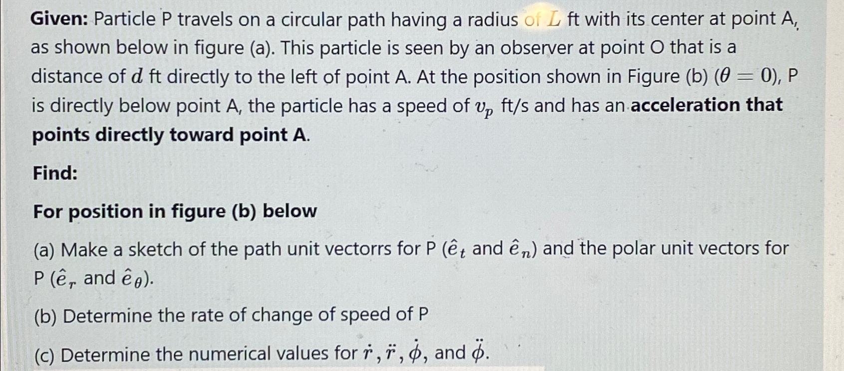Solved Given: Particle P ﻿travels on a circular path having | Chegg.com