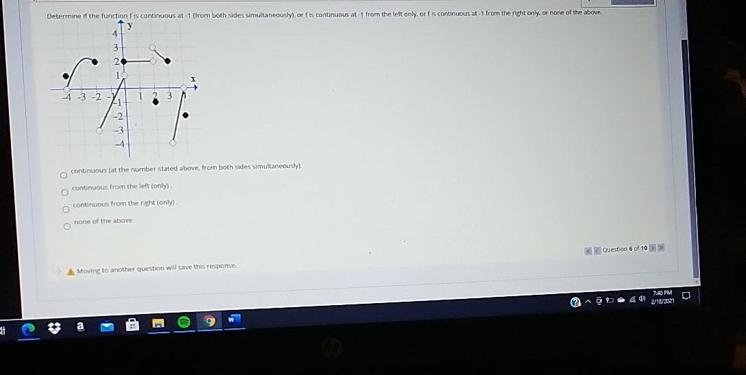 Solved Determine if the function fis continuous at 1 (from | Chegg.com