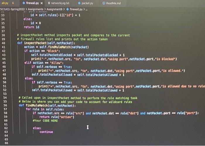 Solved her 6 X 19.py firewall.py E networklog.txt packet.py | Chegg.com