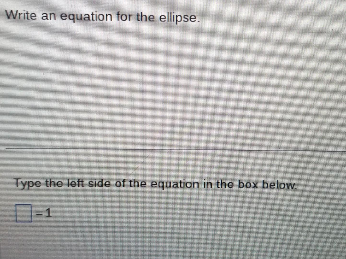 Solved Write an equation for the ellipse. Type the left side | Chegg.com