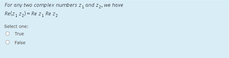 Solved For any two complex numbers z1 ﻿and z2, ﻿we | Chegg.com