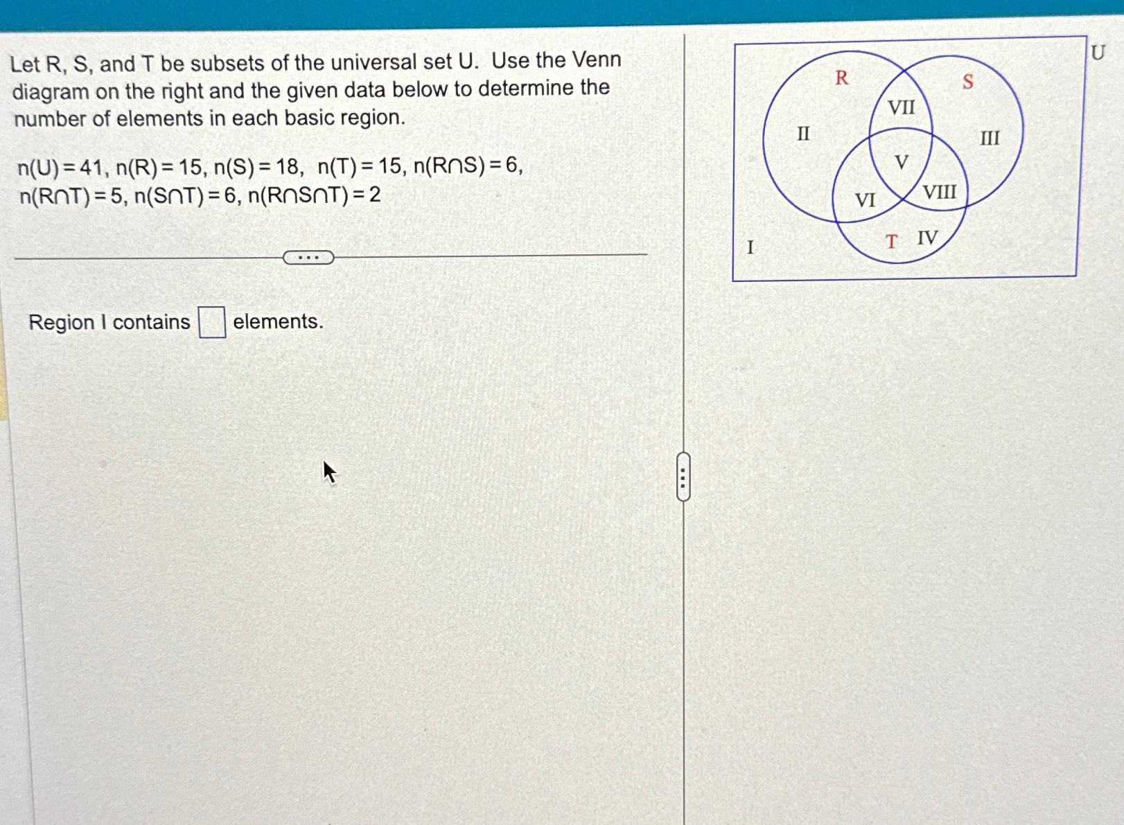 Solved Let R,S, ﻿and T ﻿be subsets of the universal set U. | Chegg.com