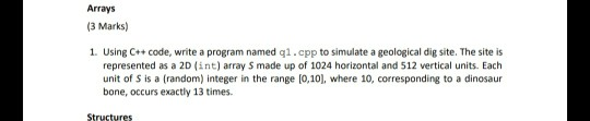 Solved Arrays 3 Marks 1 Using C Code Write A Program