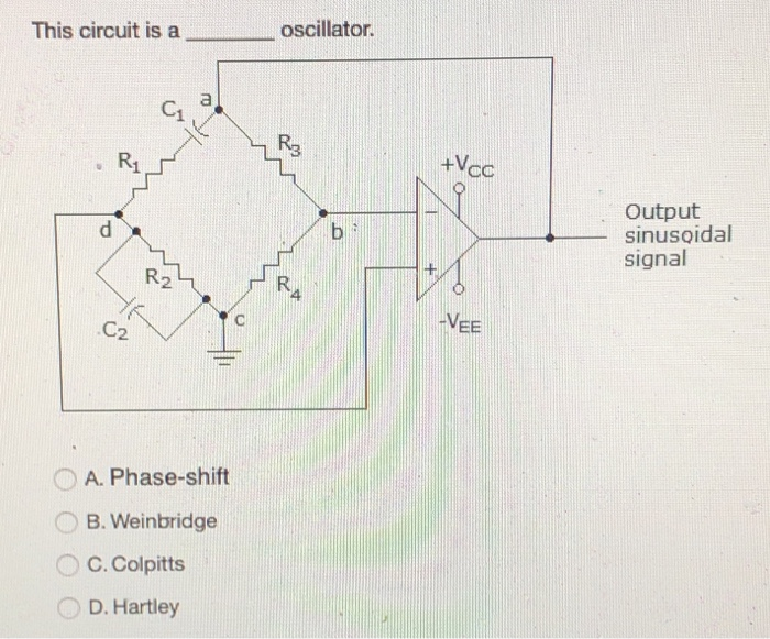 Solved This circuit is a oscillator. Ri +Voc Output | Chegg.com