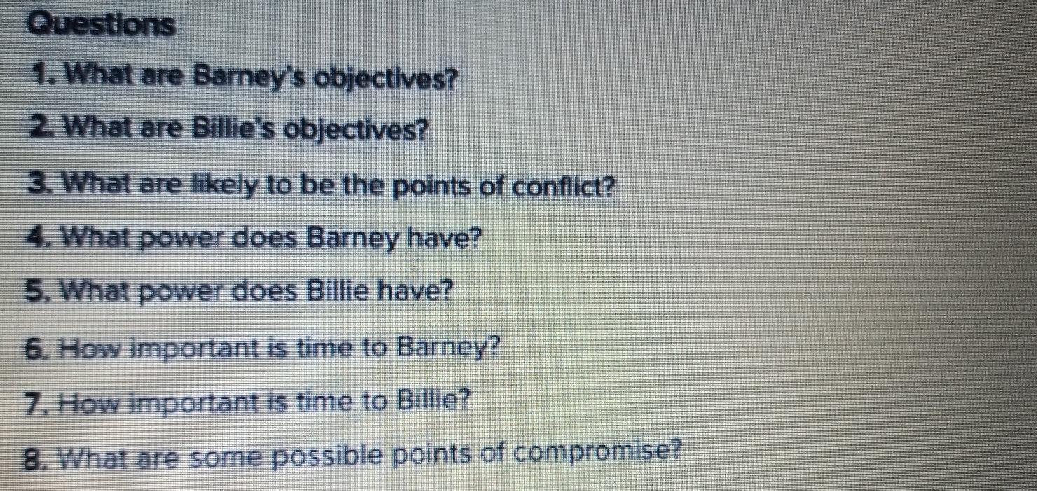 Page 225 CASE 7-5 NEGOTIATING WITH A FRIEND Barney | Chegg.com