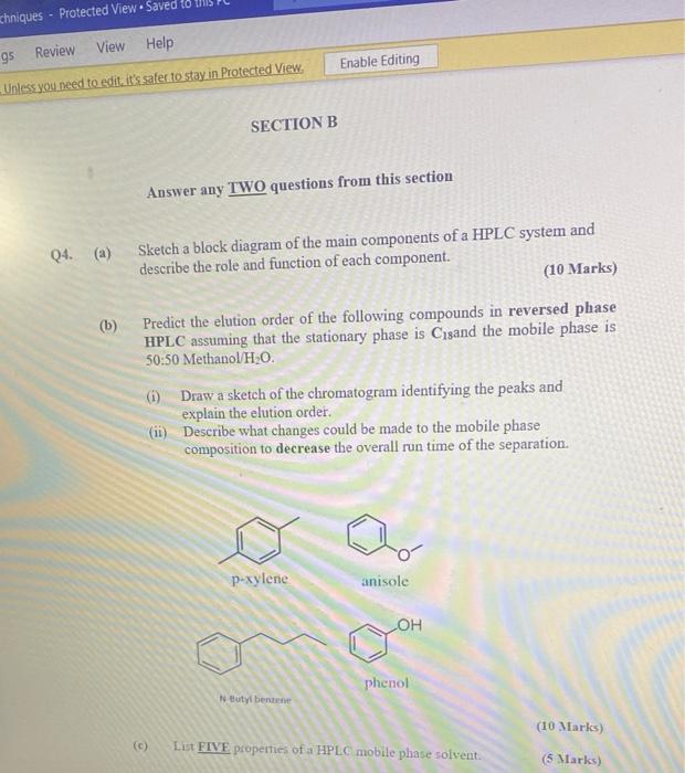 Solved chniques - Protected ViewSaved gs Review View Help | Chegg.com