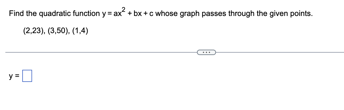 Solved Find the quadratic function y=ax2+bx+c ﻿whose graph | Chegg.com