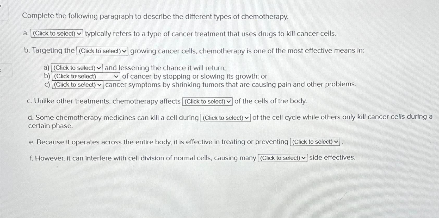 Solved Complete the following paragraph to describe the | Chegg.com