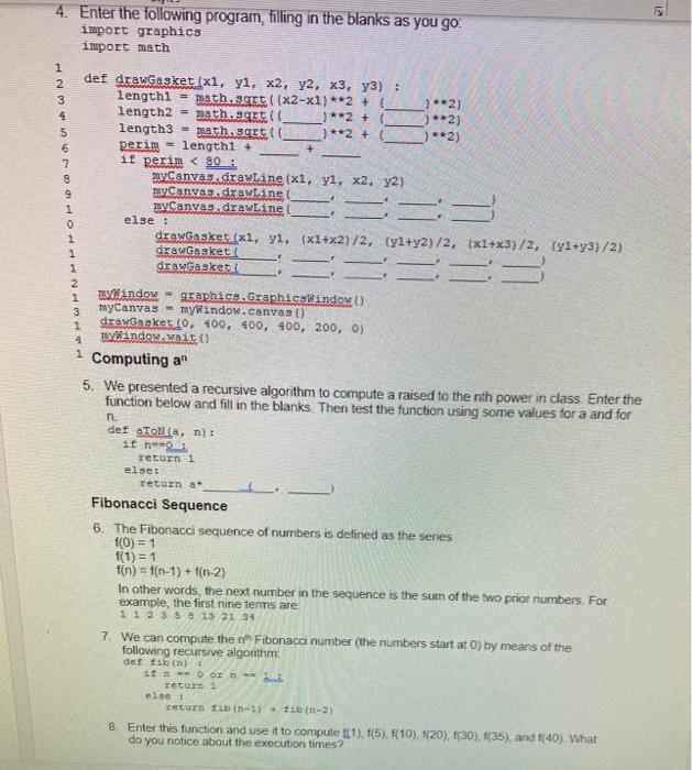 Solved Recursion In this lab, we will implement some | Chegg.com