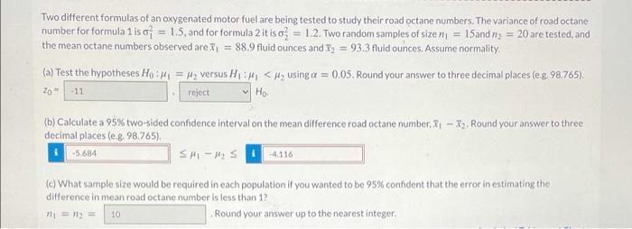 Solved Two different formulas of an oxygenated motor fuel | Chegg.com