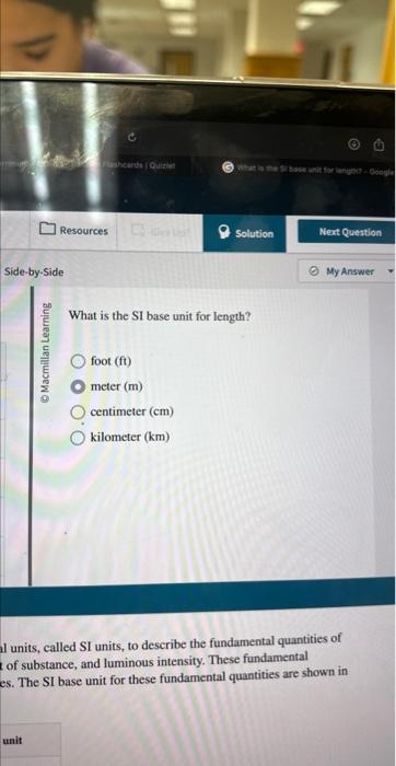 Solved What is the SI base unit for length?What is the SI | Chegg.com