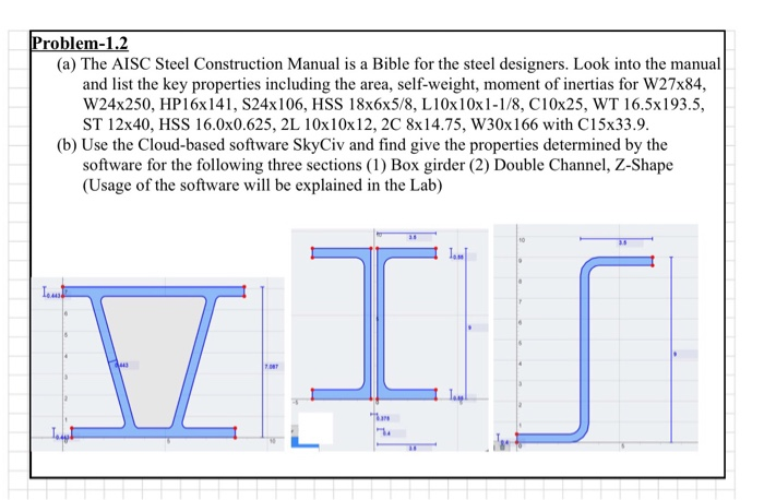 Solved Problem-1.2 (a) The AISC Steel Construction Manual is | Chegg.com