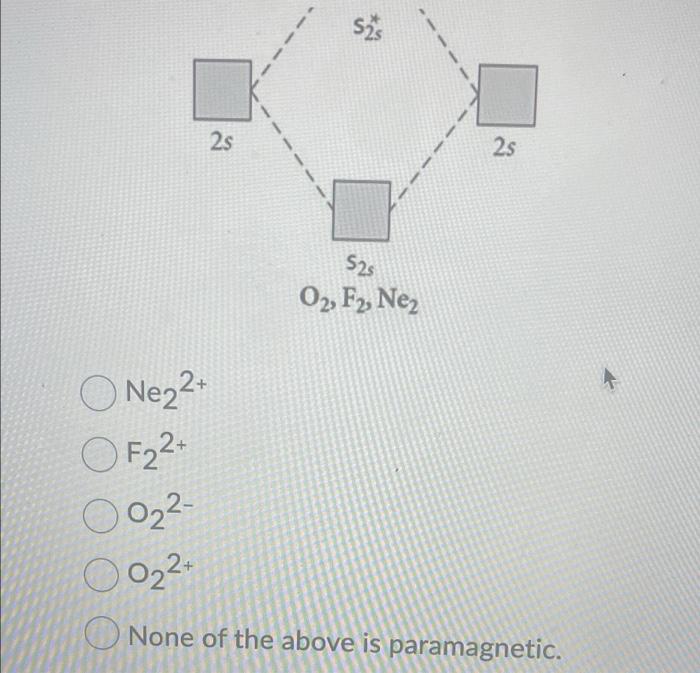 Solved Use the molecular orbital diagram shown to determine | Chegg.com