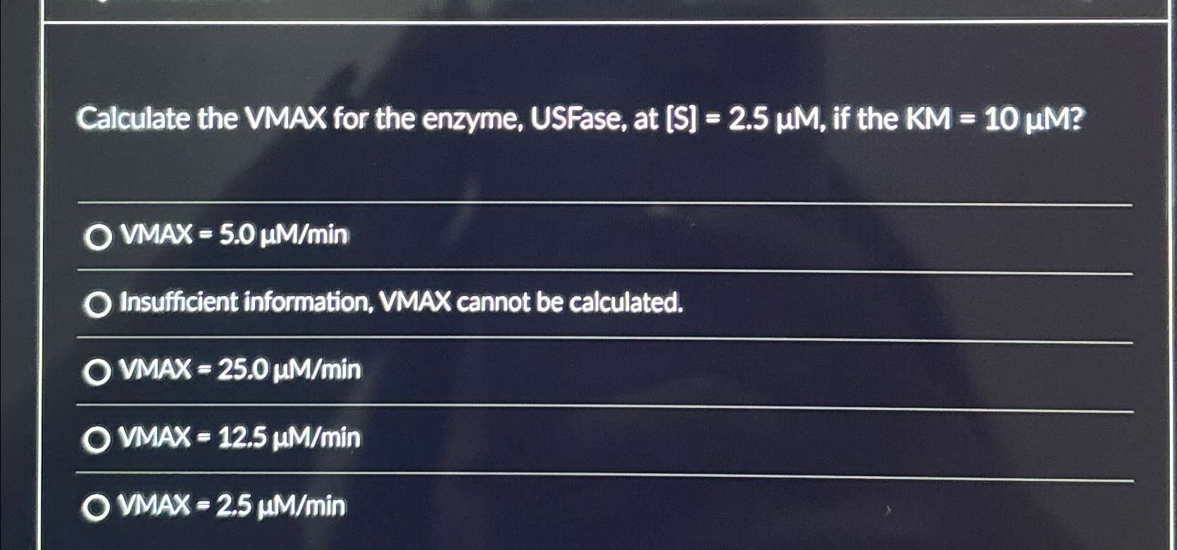 Solved Calculate the VMAX for the enzyme, USFase, at | Chegg.com