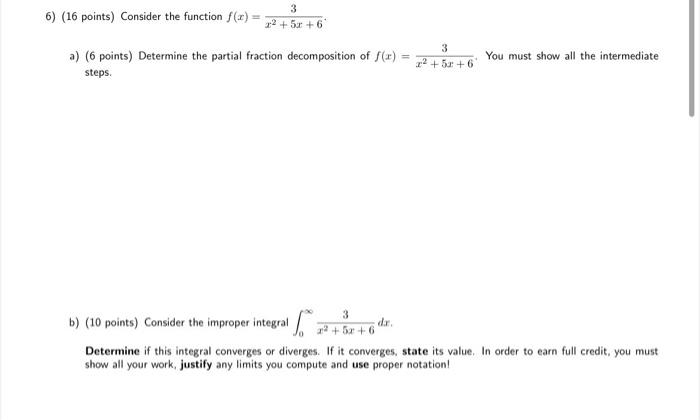 Solved 6) (16 points) Consider the function f(x)=x2+5x+63. | Chegg.com Solved 6) (16 points) Consider the function f(x)=x2+5x+63. | Chegg.com