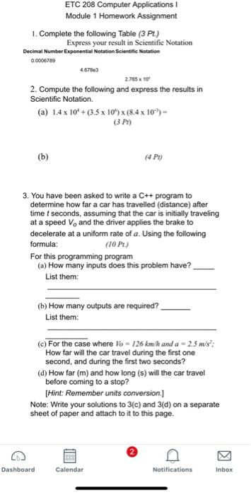 Solved ETC 208 Computer Applications! Module 1 Homework | Chegg.com