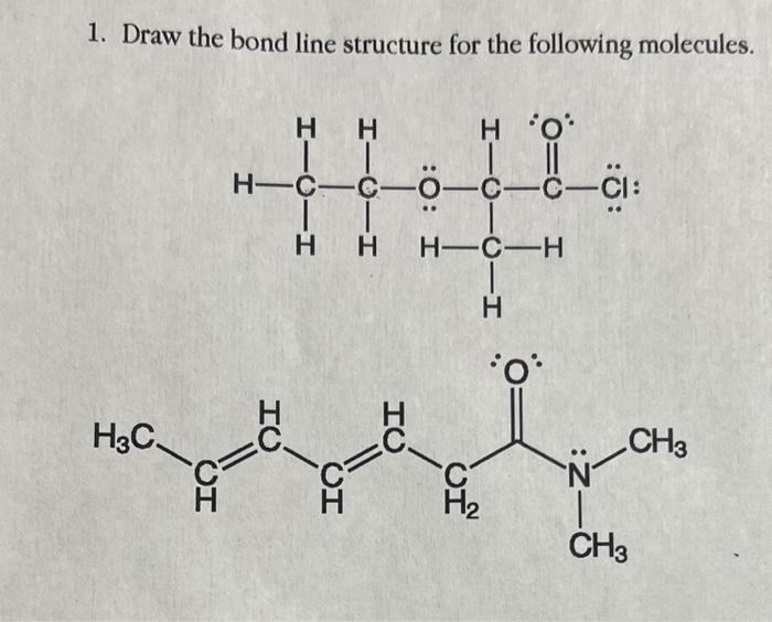 Solved 1. Draw the bond line structure for the following | Chegg.com