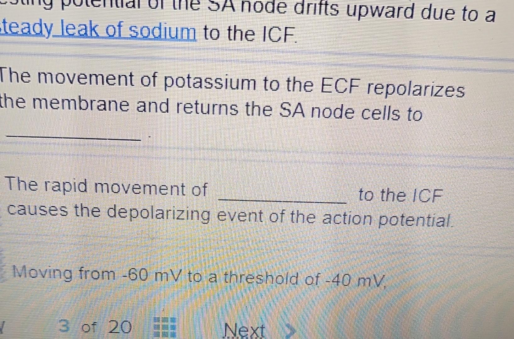 teady leak of sodium to the ICF. The movement of | Chegg.com