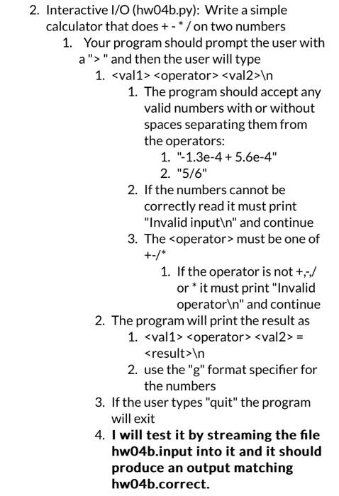 Solved e I/O (hw04a.py): Write a python program med | Chegg.com