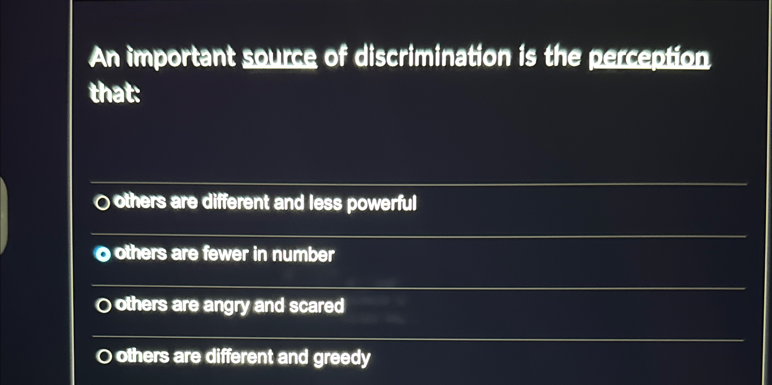 Solved An important source of discrimination is the | Chegg.com