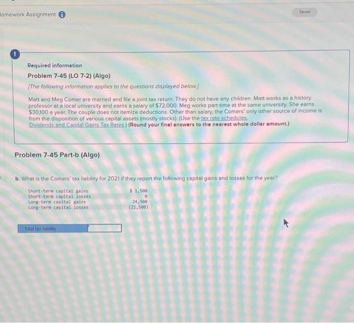 Solved Homework Assignment Seved Required information | Chegg.com Solved Homework Assignment Seved Required information | Chegg.com