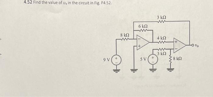 Solved 4.52 Find the value of U0 in the circuit in Fig. | Chegg.com