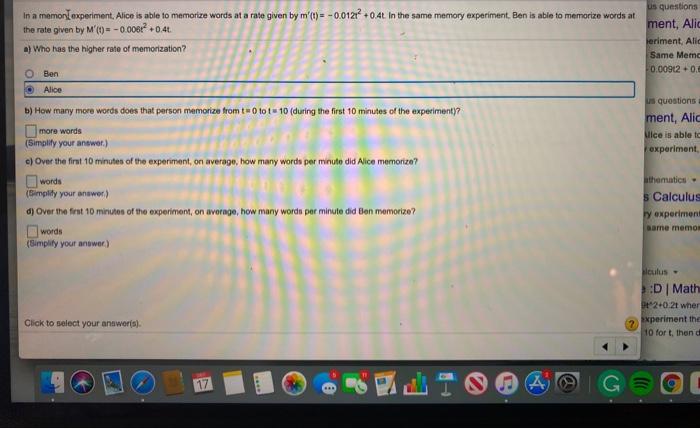 Solved In a memoni experiment, Alice is able to memorize | Chegg.com