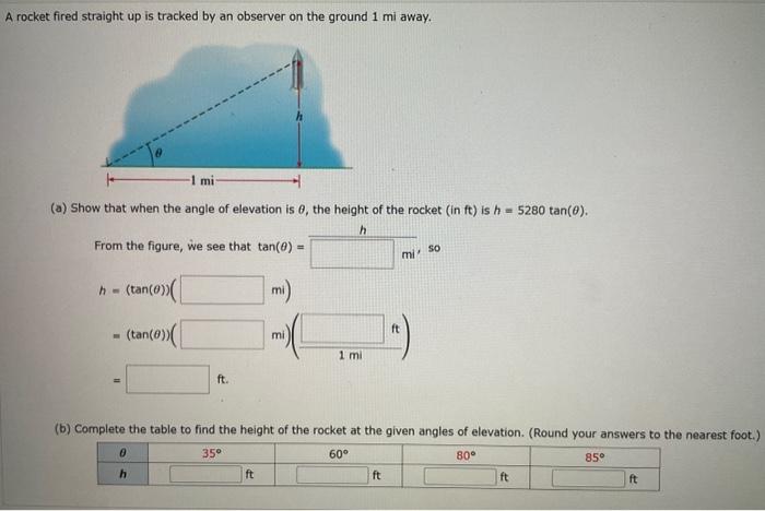 Solved A rocket fired straight up is tracked by an observer | Chegg.com