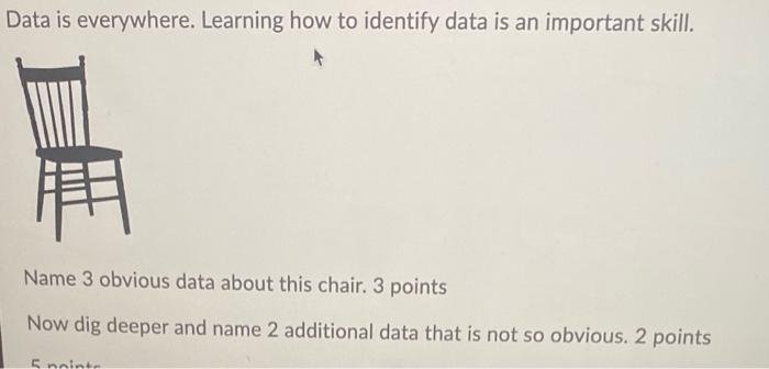 Solved Data is everywhere. Learning how to identify data is | Chegg.com