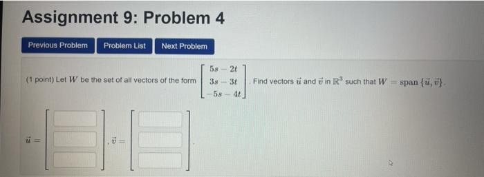 Solved Assignment 9 Problem 4 Previous Problem Problem List 6813