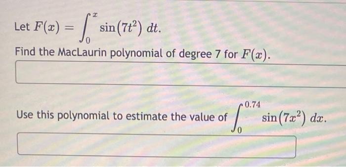 Solved Using the Maclaurin series | Chegg.com