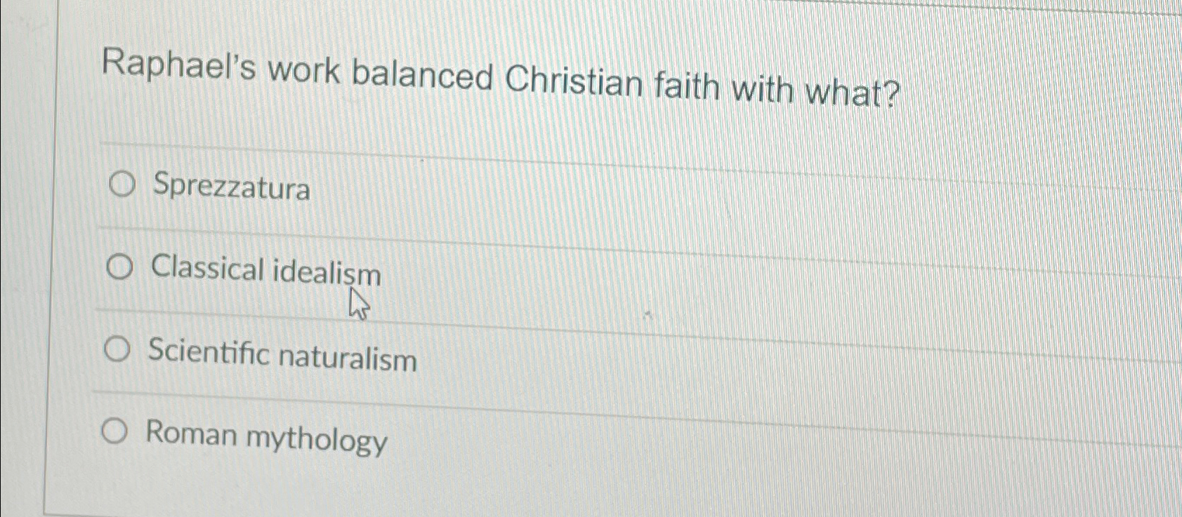 Solved Raphael's work balanced Christian faith with | Chegg.com