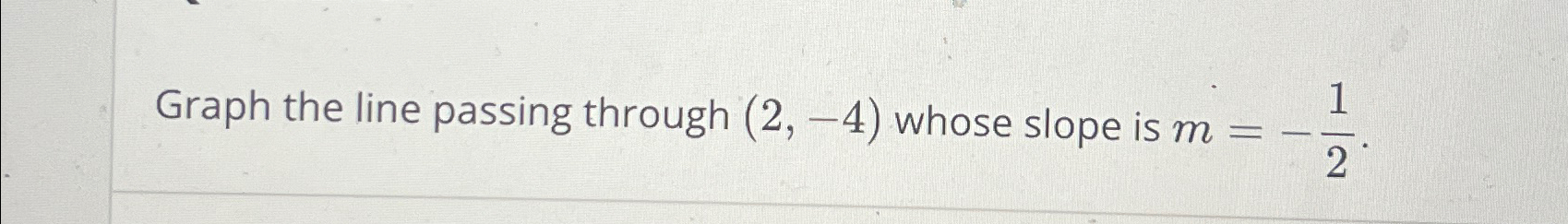 Solved Graph the line passing through (2,-4) ﻿whose slope is | Chegg.com