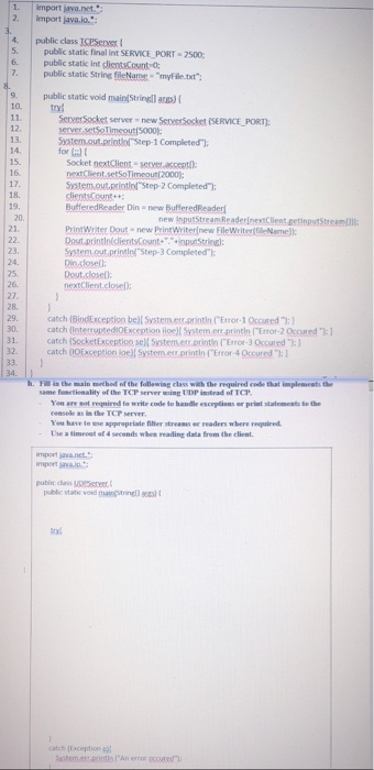 1. 2. import java.net import java.io. 3 4. 5. public | Chegg.com