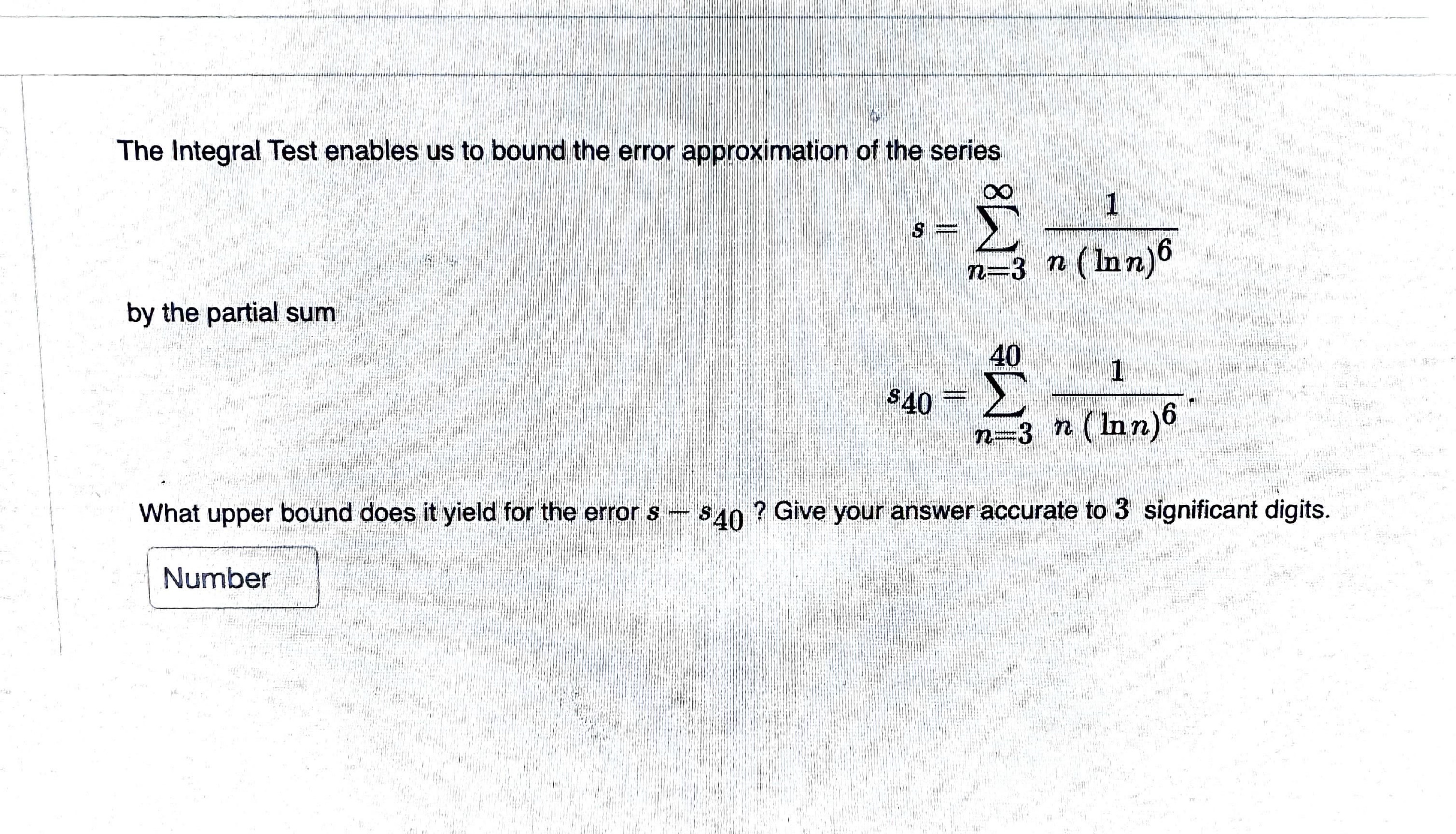Solved The Integral Test enables us to bound the error | Chegg.com
