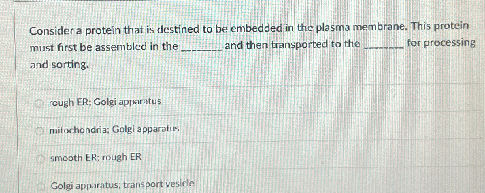 Solved Consider a protein that is destined to be embedded in | Chegg.com