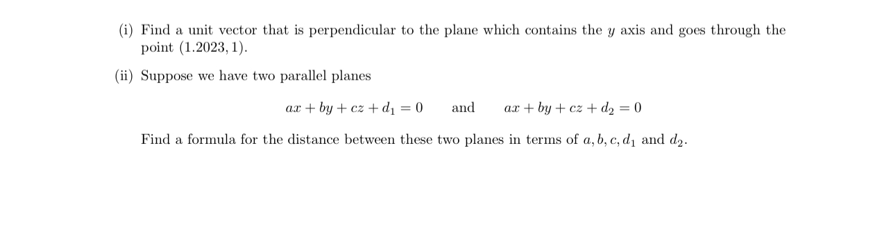 Solved (i) ﻿Find a unit vector that is perpendicular to the | Chegg.com