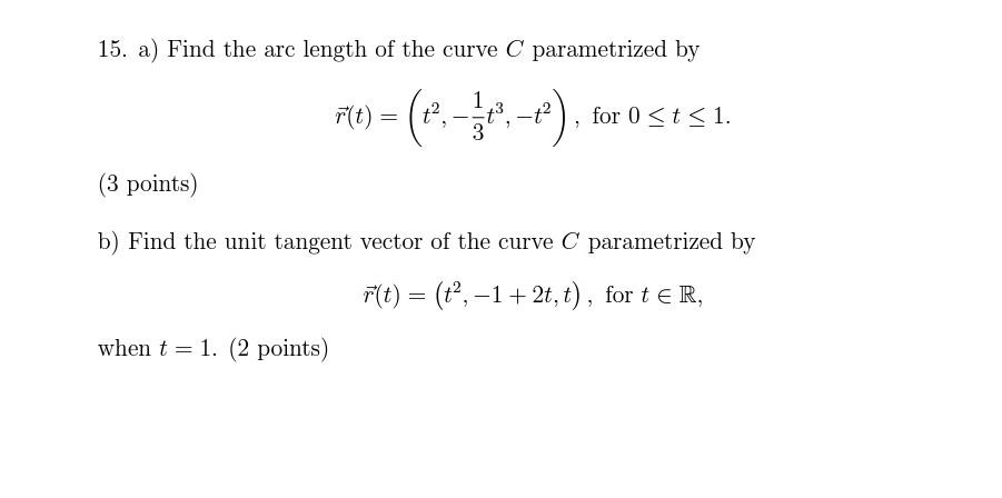 Solved 15. a) Find the arc length of the curve C | Chegg.com