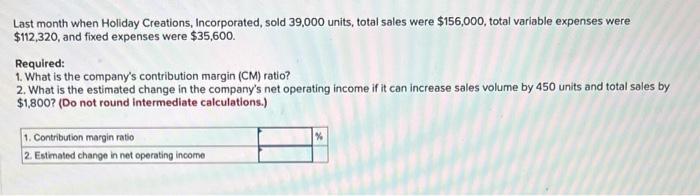 Solved Last month when Holiday Creations, Incorporated, sold | Chegg.com