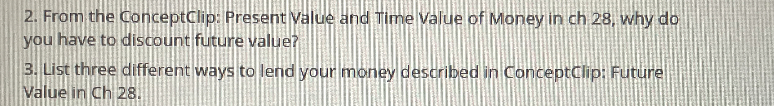 Solved From the ConceptClip: Present Value and Time Value of | Chegg.com