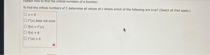Solved Exprain now to find the critical numbers of a | Chegg.com