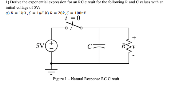 Solved Derive the exponential expression for an RC ﻿circuit | Chegg.com