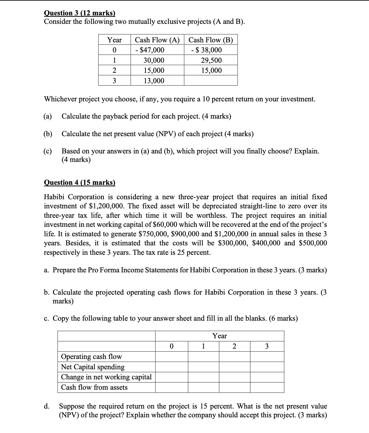 Solved Question 3 (12 ﻿marks)Consider the following two | Chegg.com